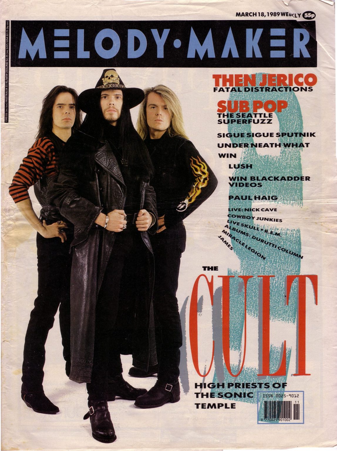The Cult Melody Maker Cover March 1989 Billy Duffy